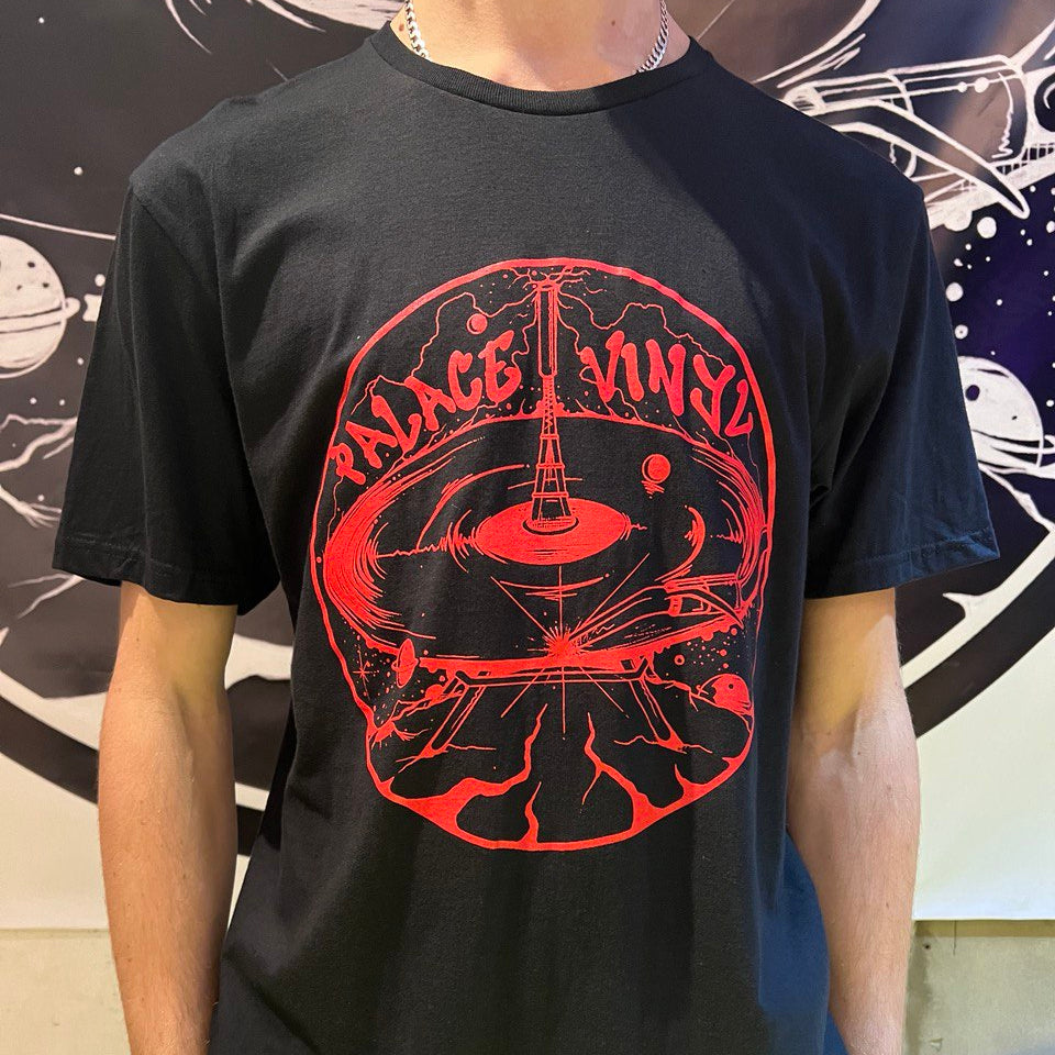 PV T-Shirt [red on black with single logo] – Palace Vinyl